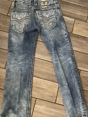 Rock Revival | Jeans | Rock Revival Faded Blue Straight Leg Jeans ...